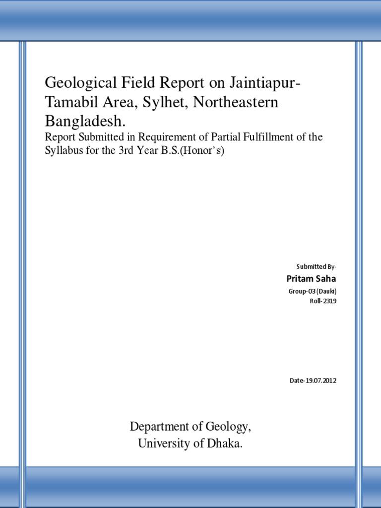 Geological Field Report On Jaintiapur-Tamabil Area, Sylhet | PDF ...