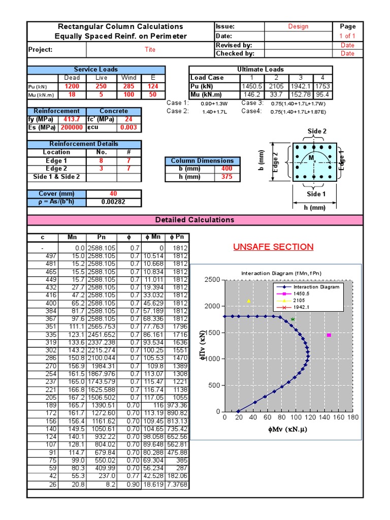 COLUMN Design RC - Daniel T Li 1 | PDF | Column | Solid Mechanics
