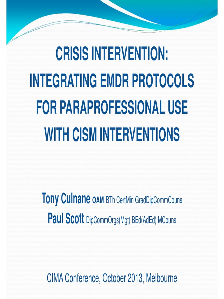 EMDR For Paraprofessional Use With Cism Interventions | PDF | Eye ...
