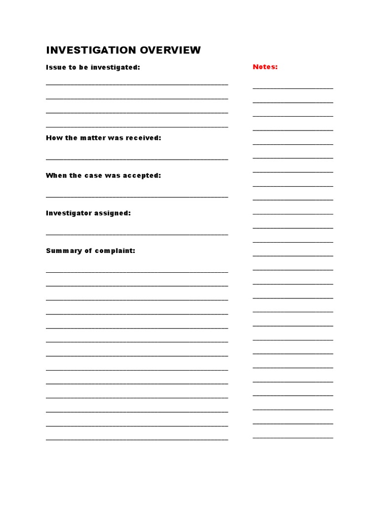 Investigation Plan Outline | PDF | Social Institutions | Social Science