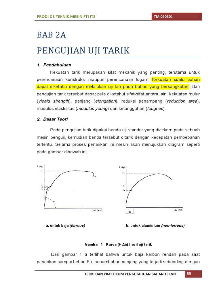 Langkah-Langkah Pengujian Tarik | PDF
