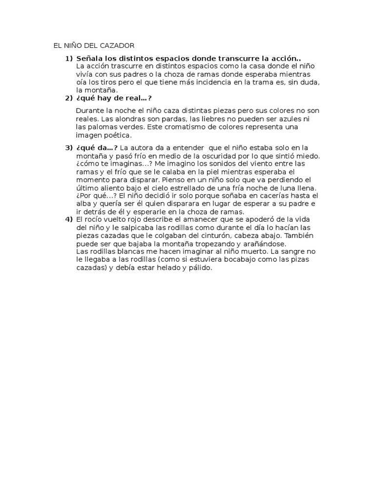 El Niño Del Cazador | PDF