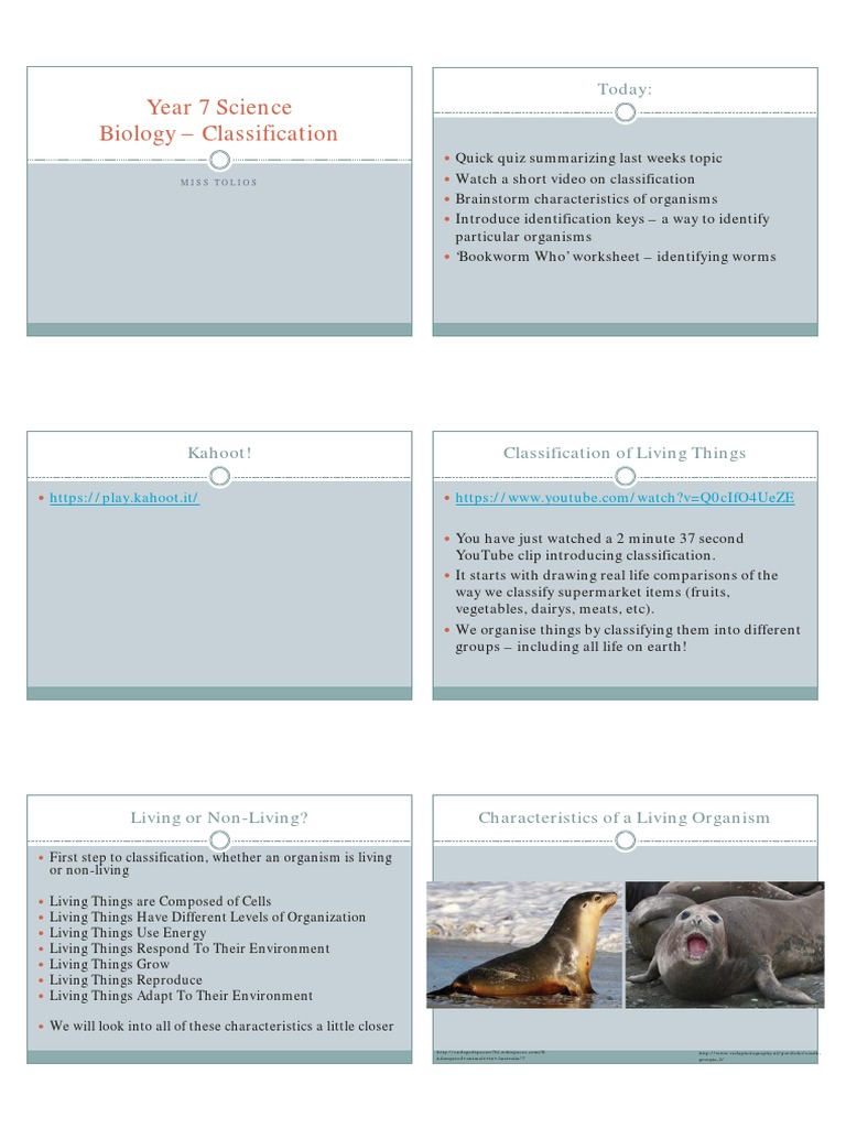 Science Lesson 6 Per Page | PDF | Life | Organisms