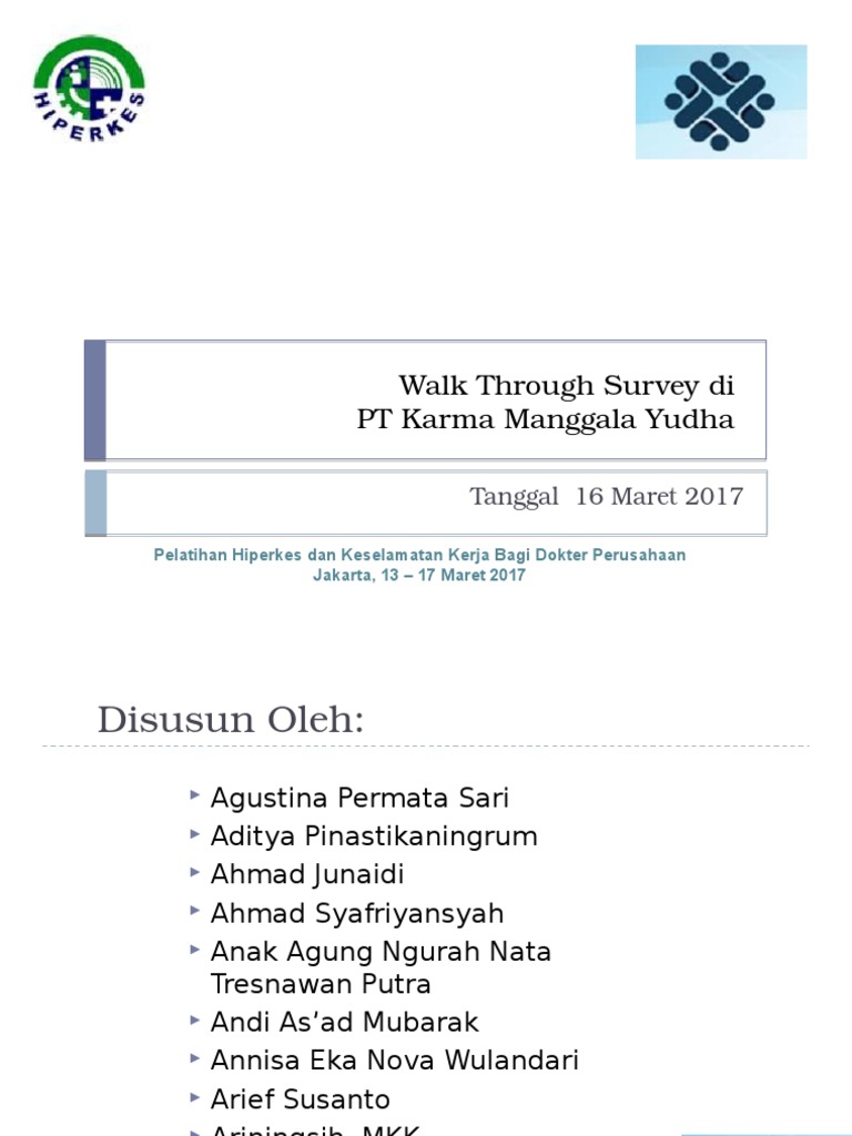 Walk Through Survey Kel 1 16 Mar 2017 | PDF