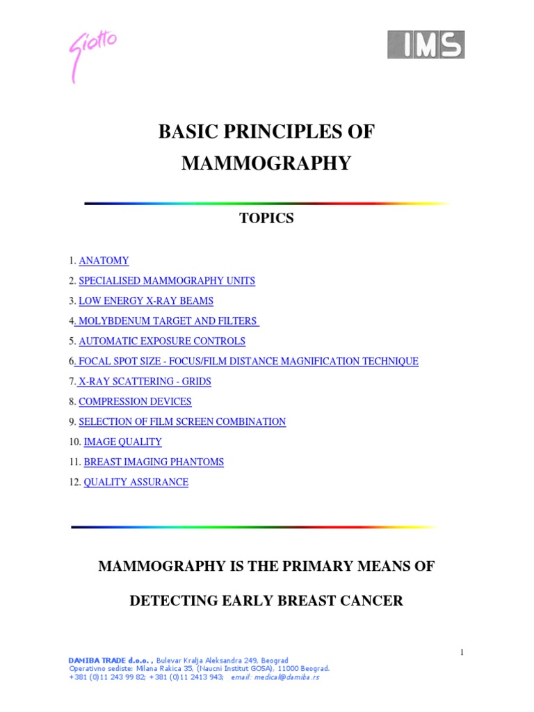Basic Principles of Mammography | PDF | Mammography | Radiology