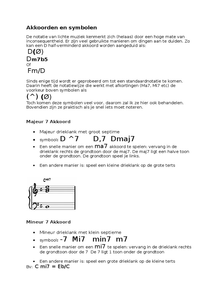 1 Akkoorden en Symbolen | PDF