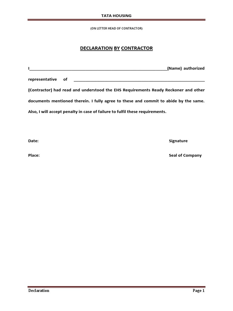 Declaration Penalty Matrix PDF | PDF | Personal Protective Equipment ...