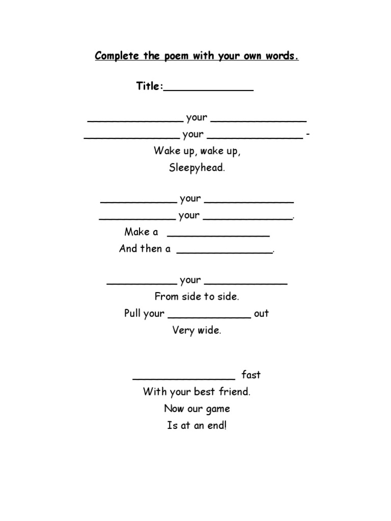 Clap Your Hands Worksheet | PDF