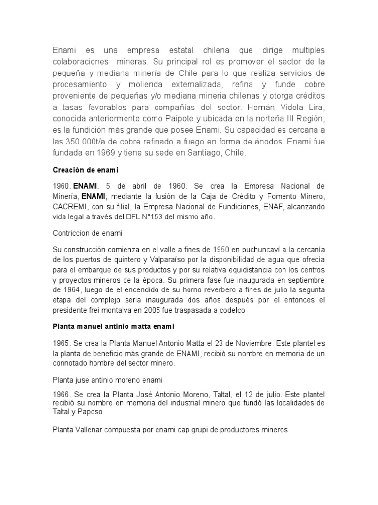 Enami | PDF | Minería | Chile