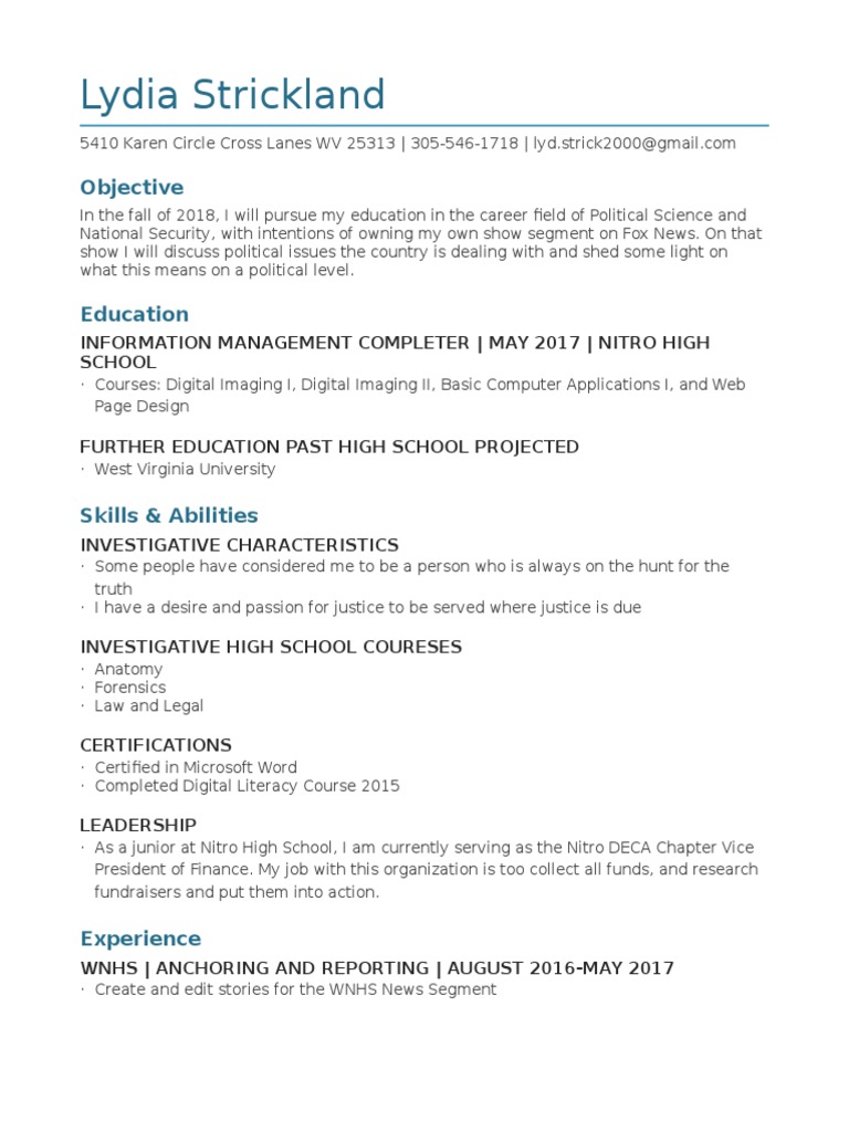 Lydia Strickland - Resume | PDF | Business