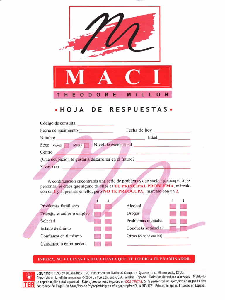 Hoja de Respuestas Maci PDF | PDF