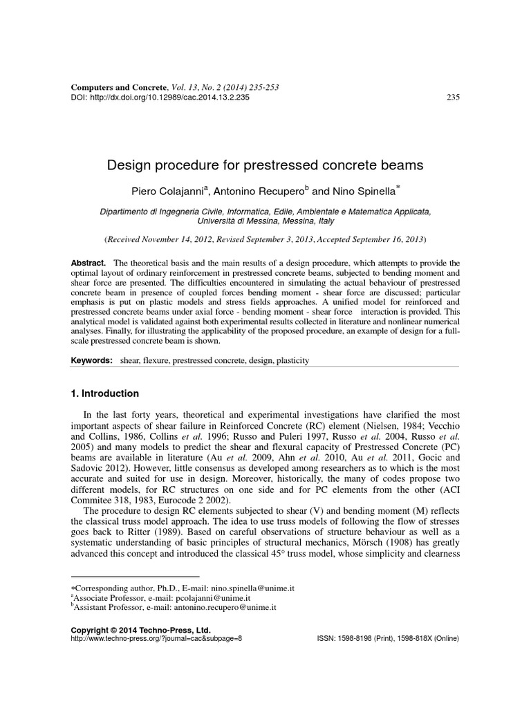 Design Procedure For Prestressed Concret PDF | PDF