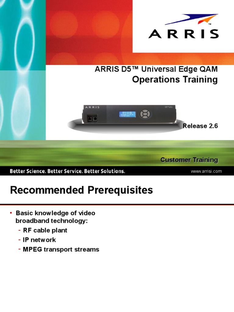 Arris D5 Operational Guide | PDF | Modulation | Digital Television