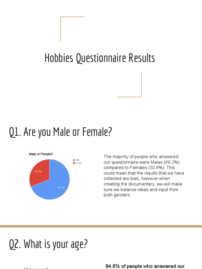 Hobbies Questionnaire Results | PDF | Psychological Concepts | Behavioural Sciences