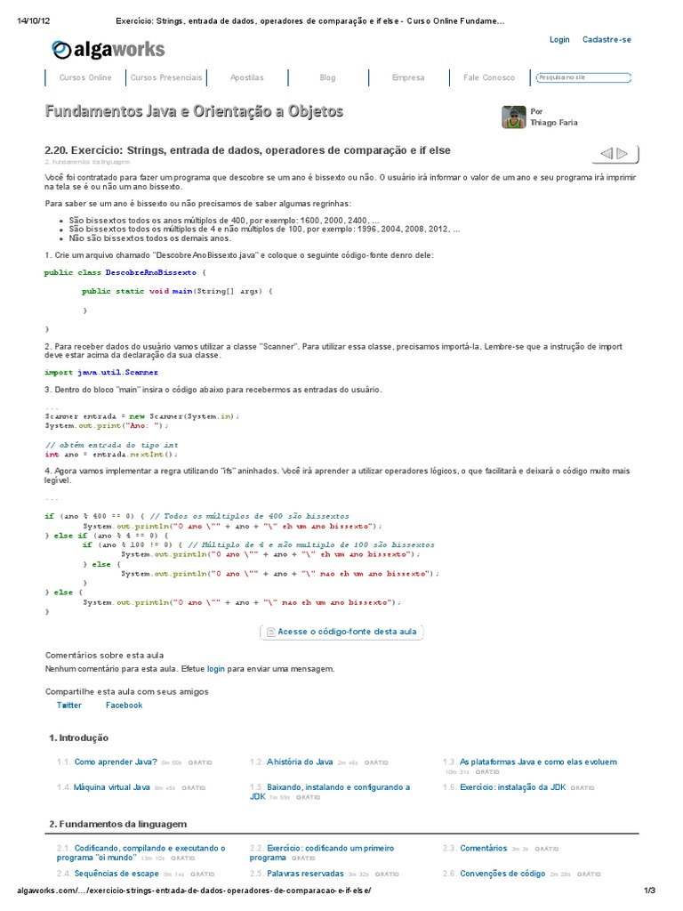 Exercício - Strings, Entrada de Dados, Operadores de Comparação e If ...