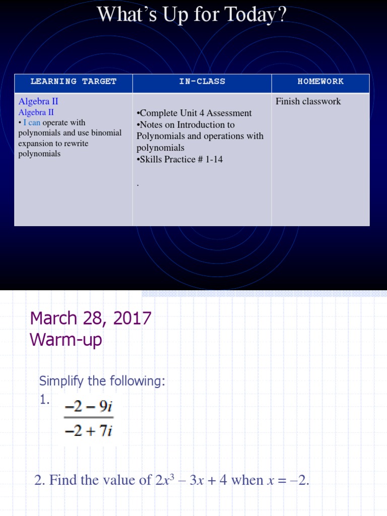 Algebra II: Polynomials Operations Guide | PDF | Polynomial | Variable ...