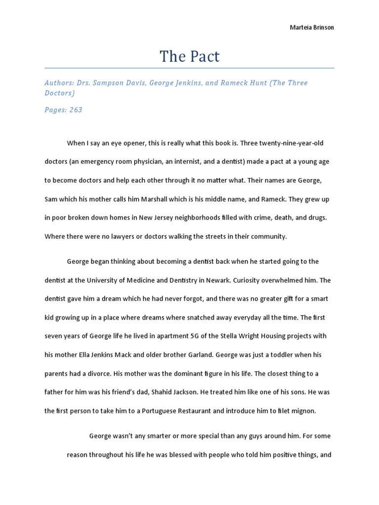 The Pact: Authors: Drs. Sampson Davis, George Jenkins, and Rameck Hunt ...
