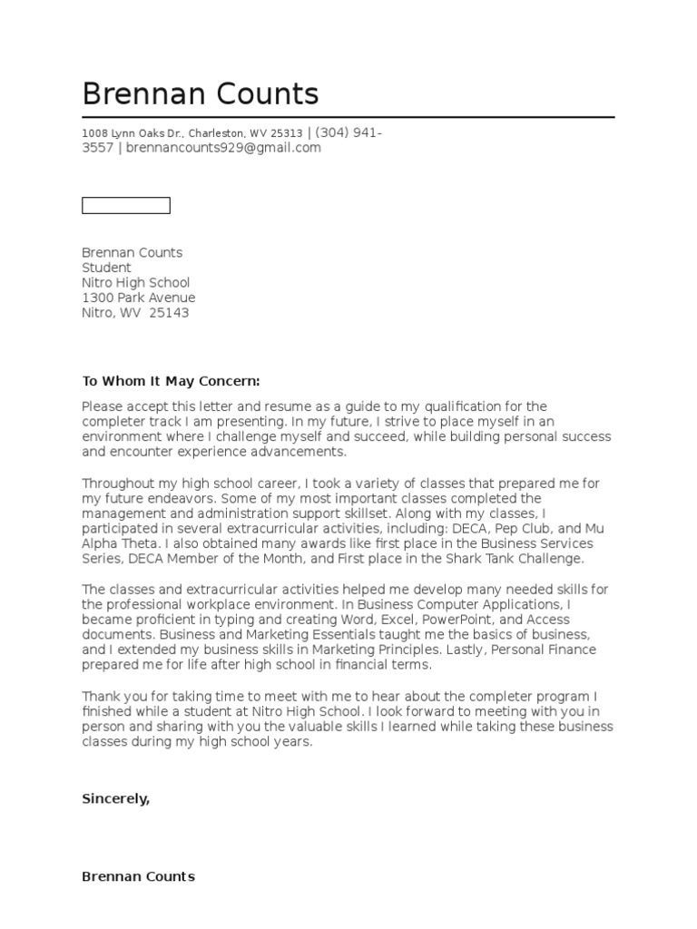 Completer Portfolio Letter of Intro | PDF