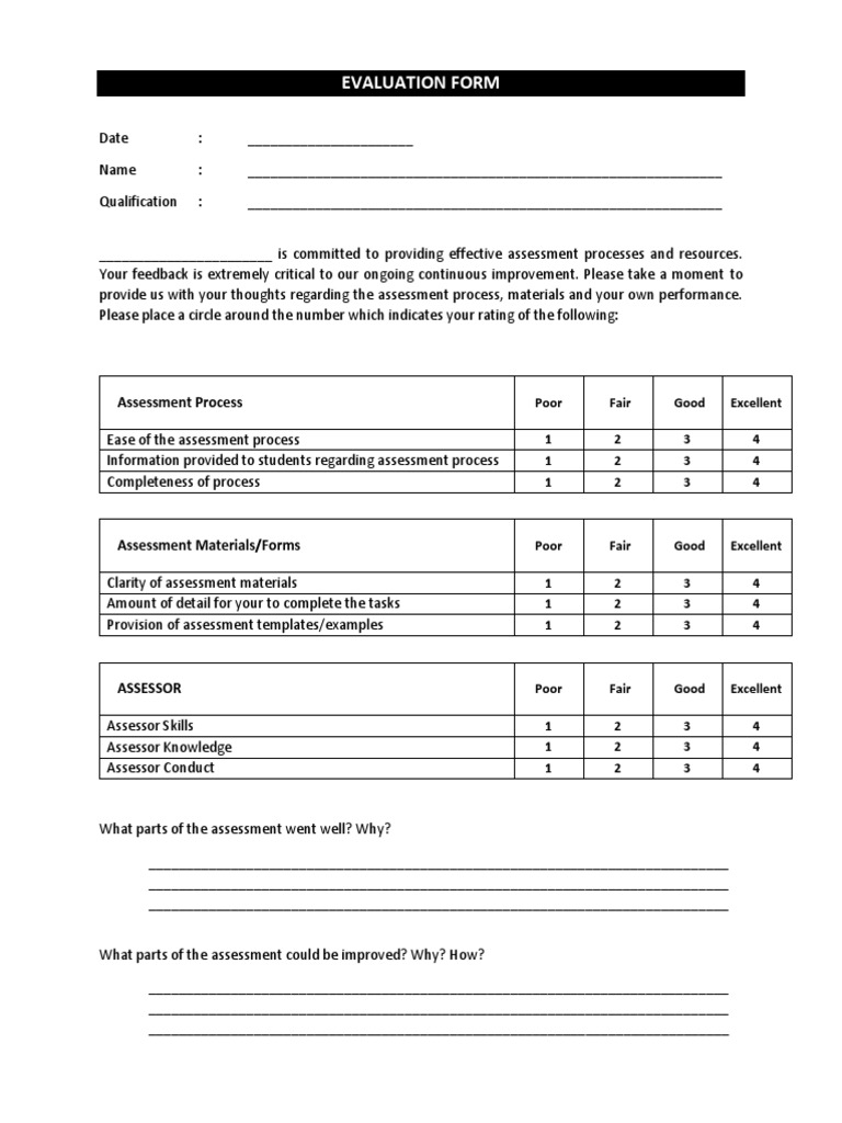 Evaluation Form | PDF