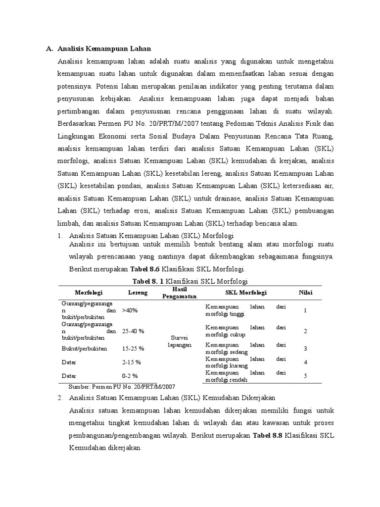 Analisis Kemampuan Kesesuaian Lahan | PDF
