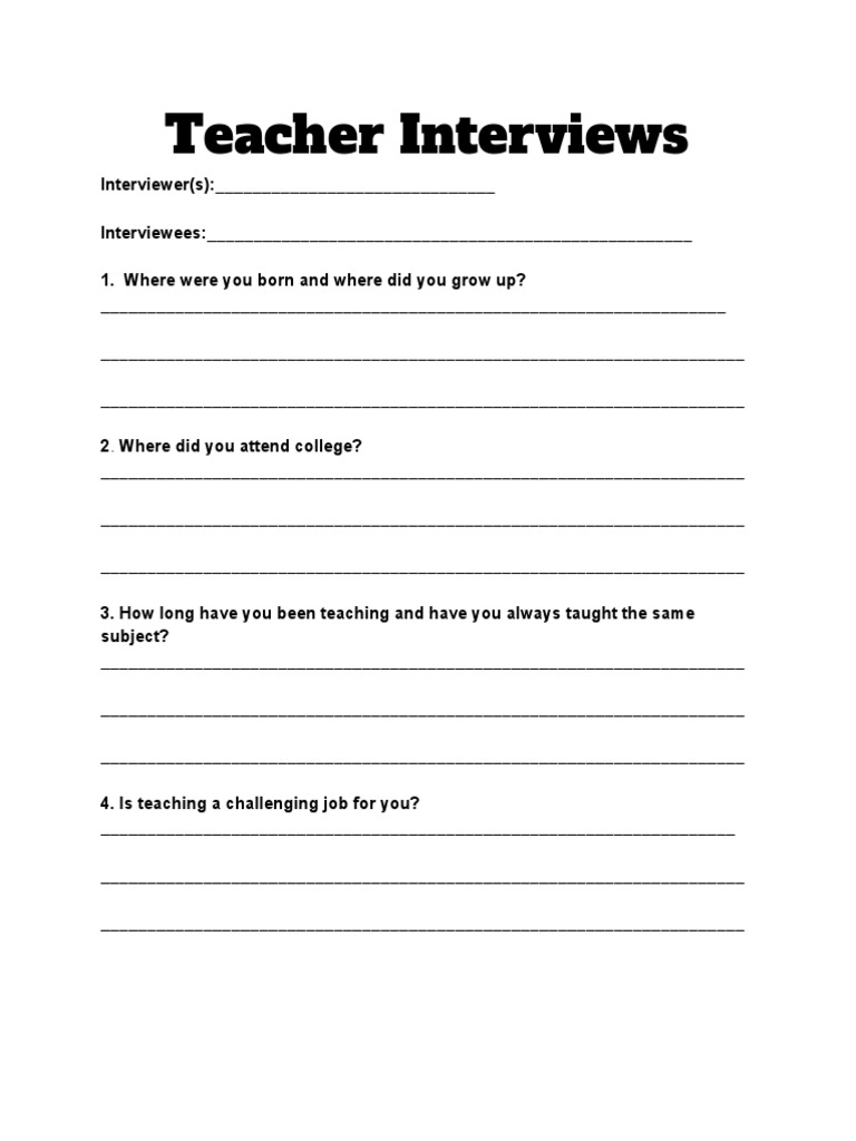 Teacherinterview | PDF | Career & Growth
