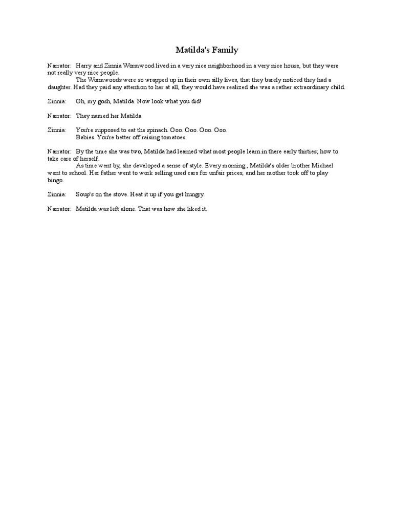 Matilda Movie Transcript | PDF