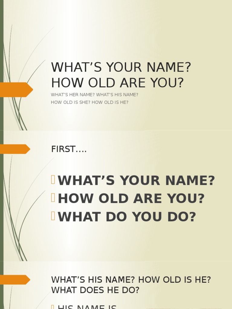 What'S Your Name? How Old Are You? | PDF
