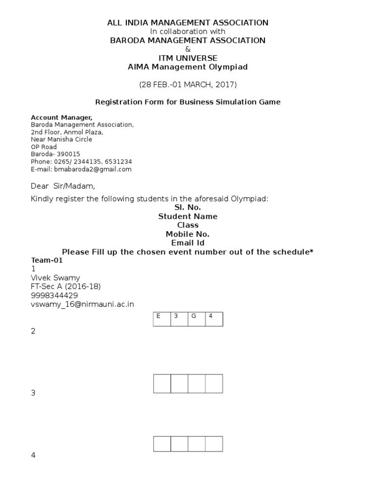 All India Management Association Baroda Management Association Itm ...