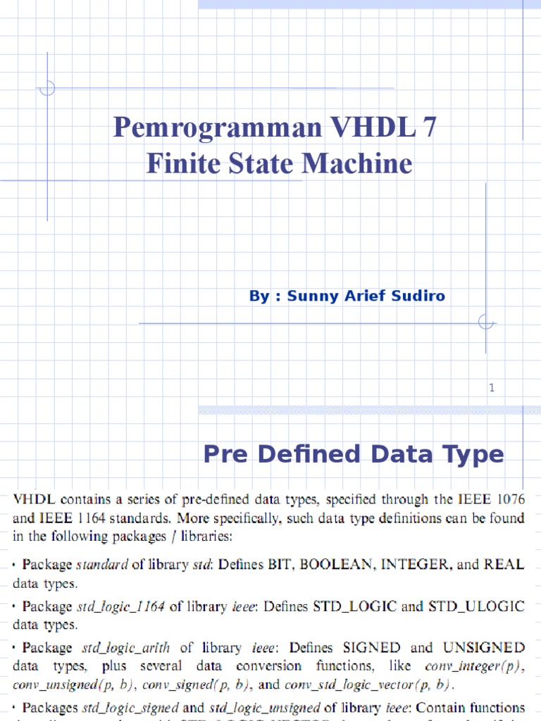 8 VHDL Programming 7 FSM | PDF
