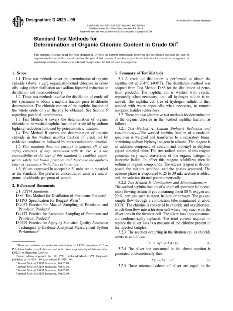 Astm d4929 | PDF | Titration | Chemistry