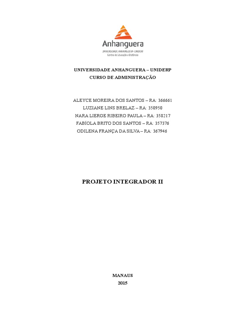 Projeto Integrador II | PDF