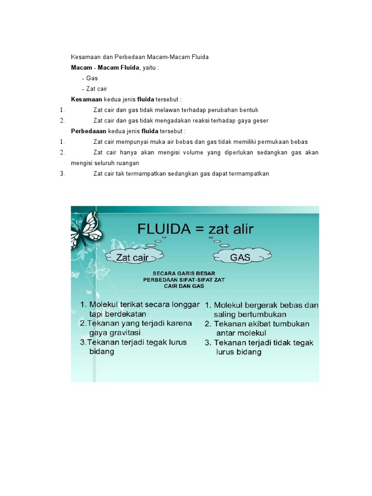 Kesamaan Dan Perbedaan Fluida Gas Dan Cair | PDF