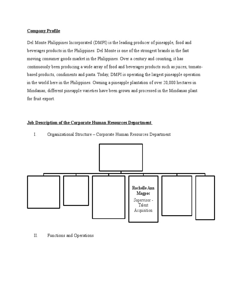 Case Study - Del Monte Philippines Inc Learning Process | PDF ...