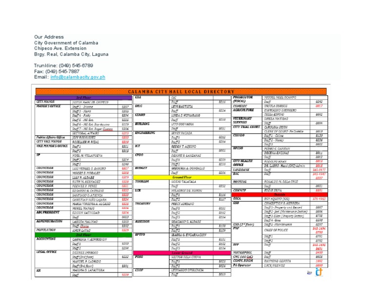 City Government of Calamba Chipeco Ave. Extension Brgy. Real, Calamba ...