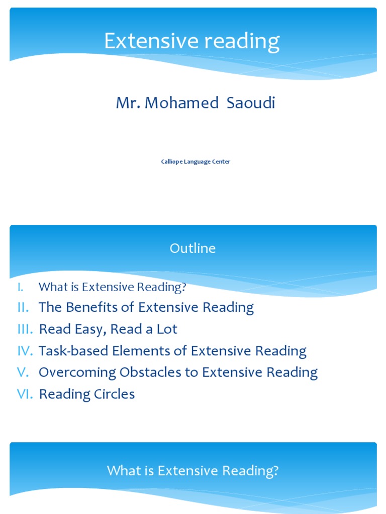 Extensive Reading | Reading (Process) | Educational Psychology