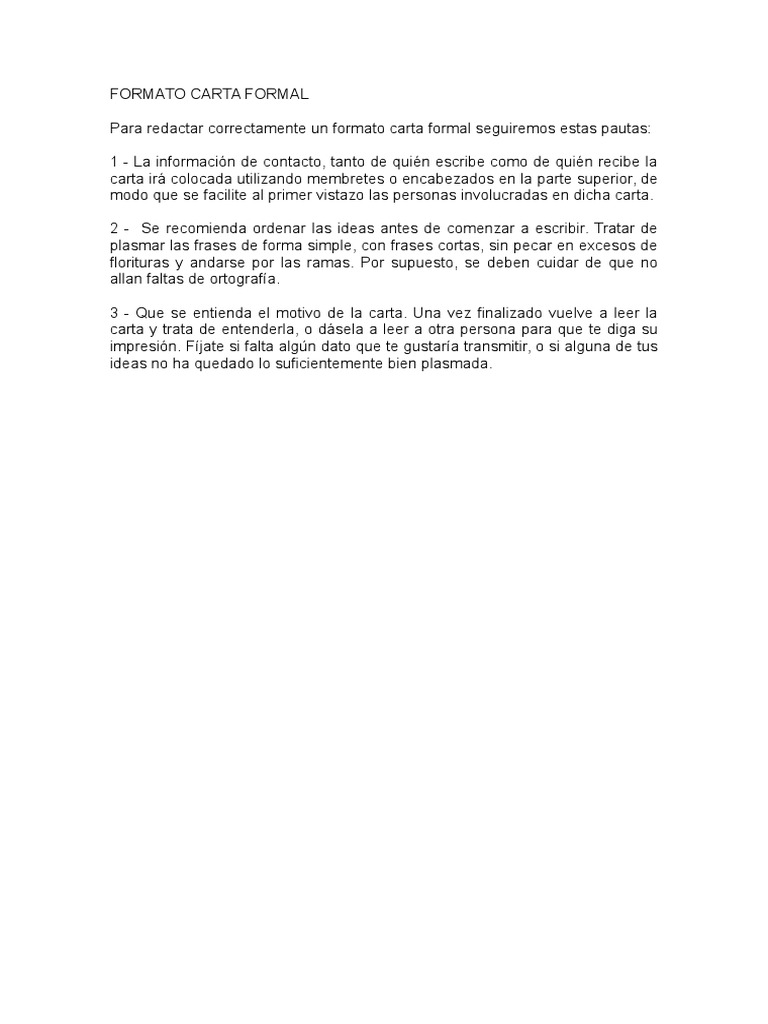 Formato Carta Formal | PDF