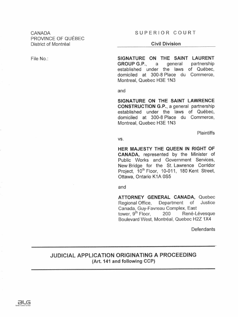 Signature On St. Lawrence Lawsuit | PDF