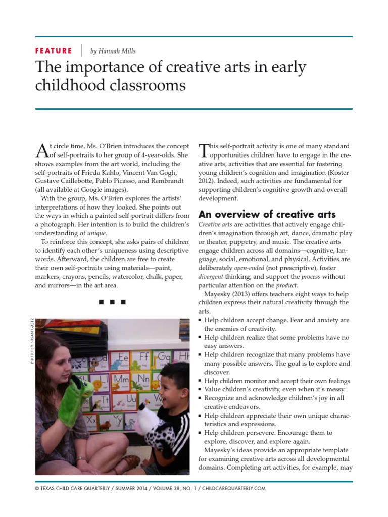 The Importance of Creative Arts in Early Childhood Classrooms | PDF