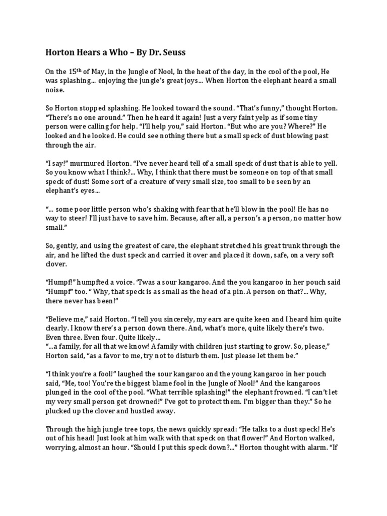 1954 Horton Hears A Who! | PDF | Nature