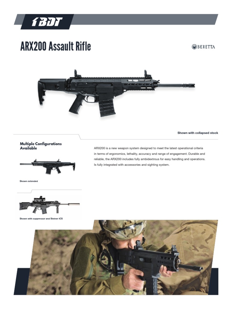 Beretta Arx200 Assault Rifle | PDF | Rifle | Personal Weapons