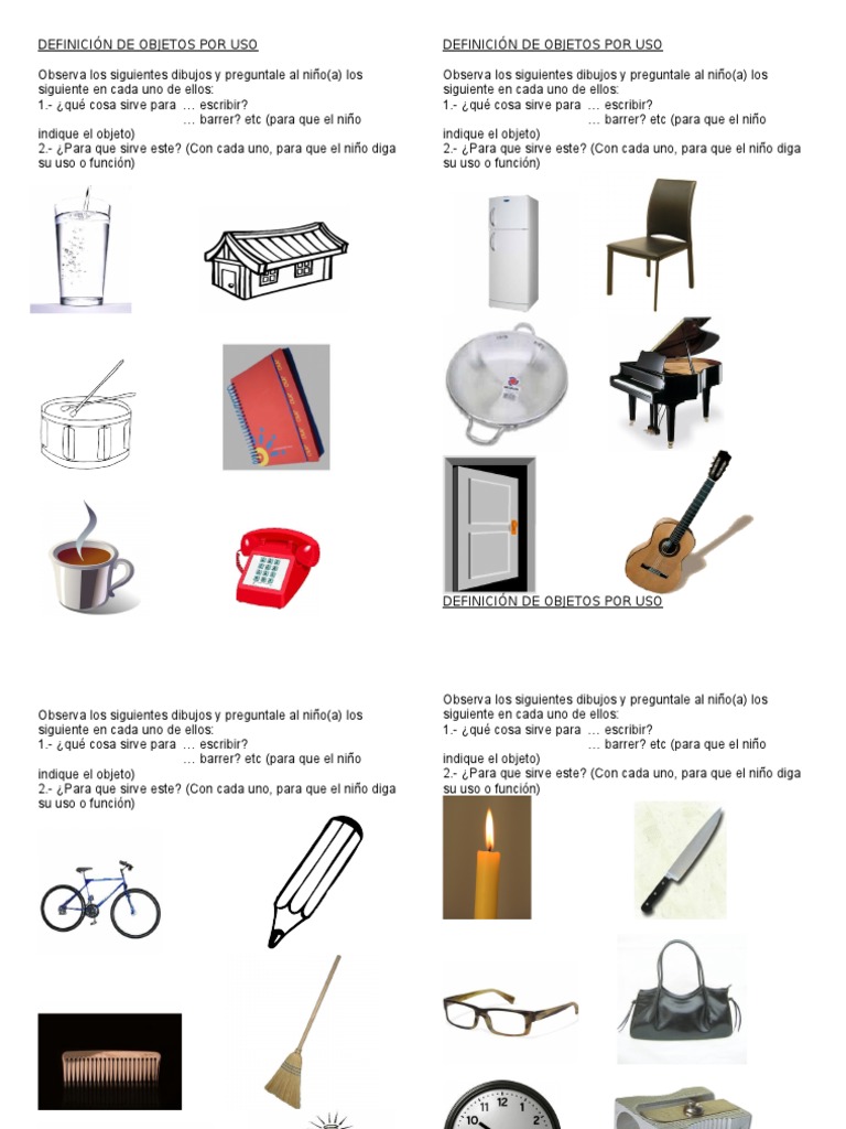 DEFINICIÓN DE OBJETOS POR USO