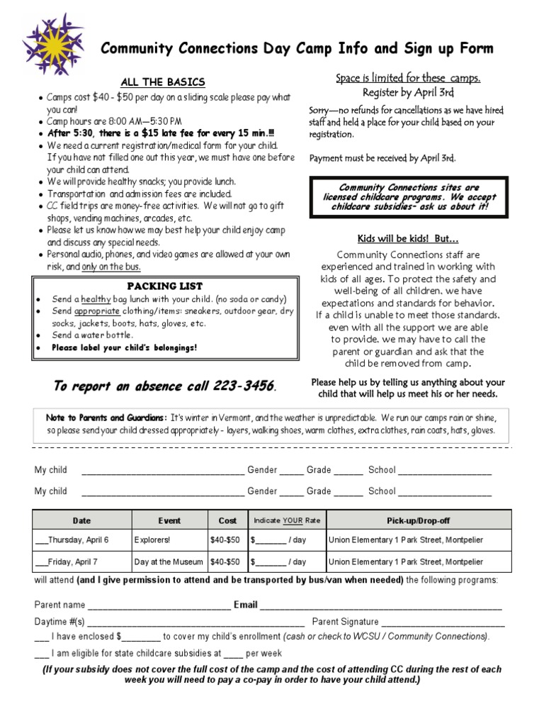 April 6 and 7 2017 Flier Union | PDF | Child Care | Relationships