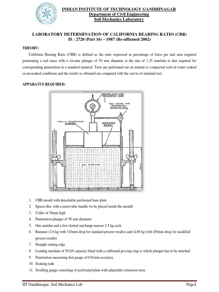 CBR Test Manual | Soil Mechanics | Soil