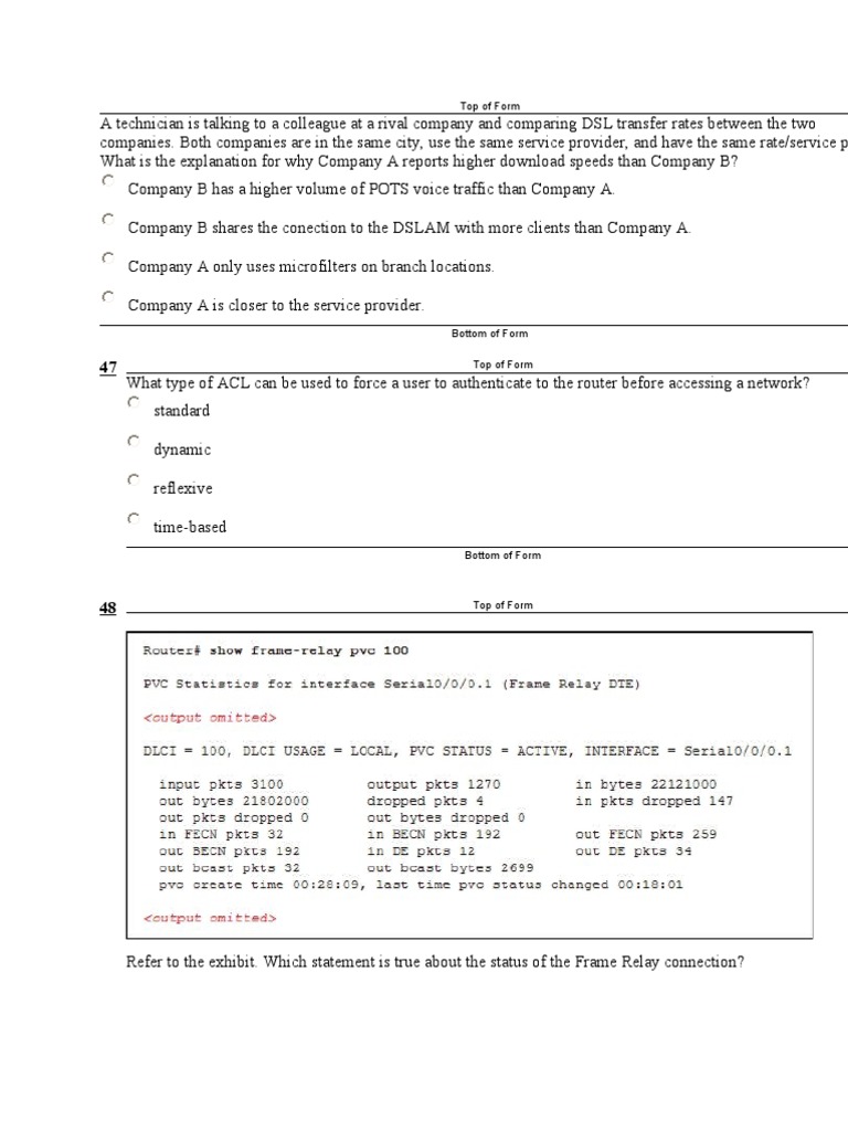 Top of Form | PDF | Router (Computing) | Computer Network