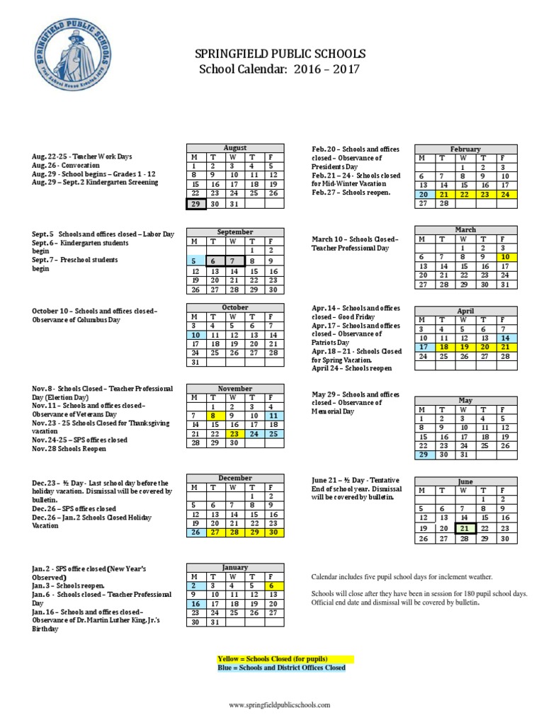 School Year Calendar 2016-2017 Final 3-7-16 1 | PDF | Moveable Holidays ...