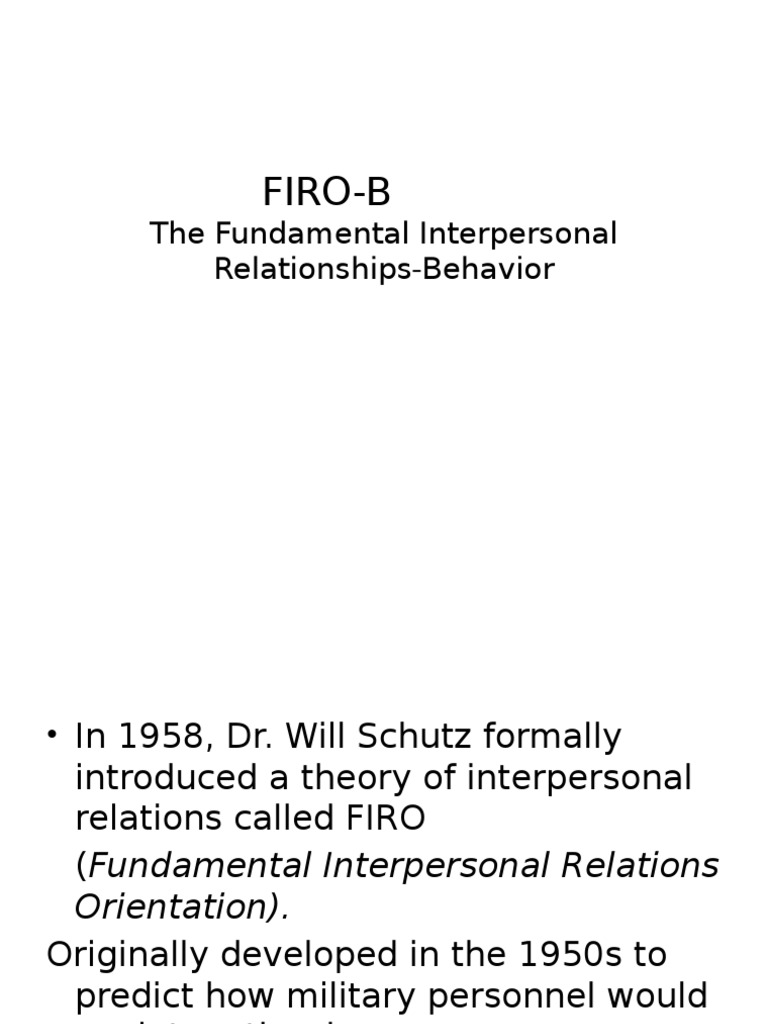 Firo B | PDF | Interpersonal Relationships | Extraversion And Introversion