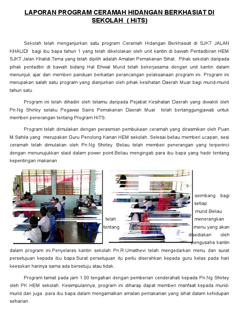 Laporan Program Kesihatan Sekolah | PDF