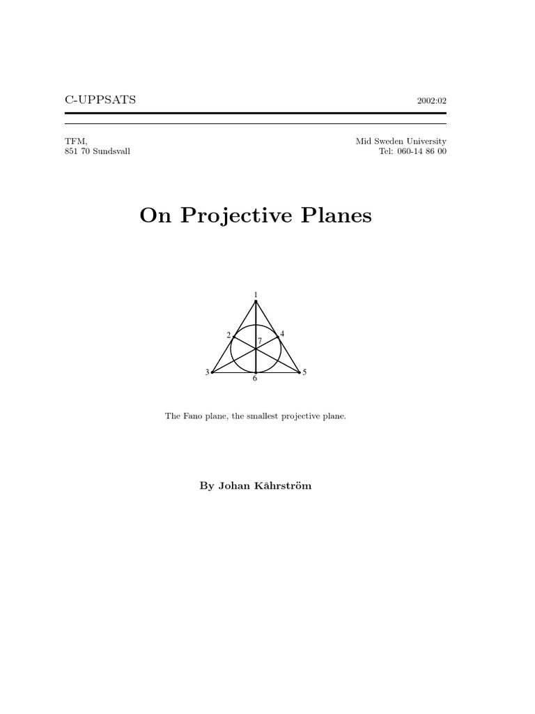 On Projective Planes | PDF | Projective Geometry | Vector Space
