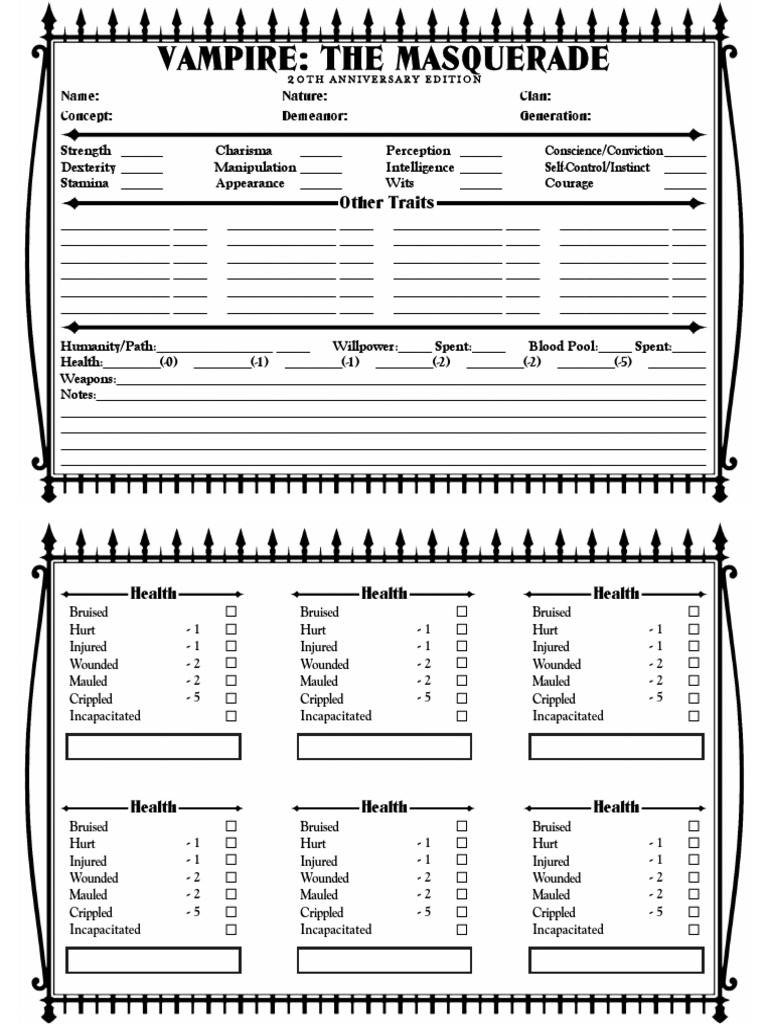 V20 NPCSheetv2 Interactive PDF | PDF | Psychological Concepts