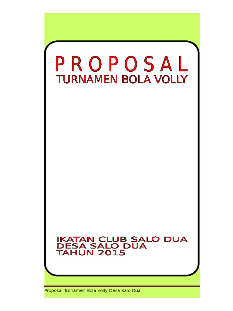Contoh Proposal Turnamen Volly | PDF